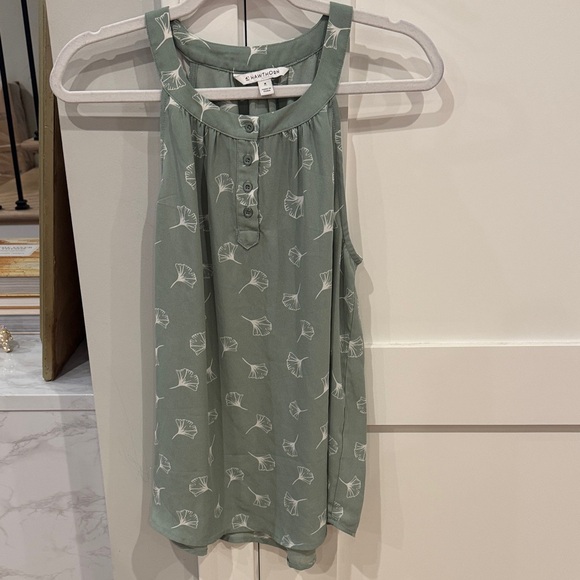 41 Hawthorn | Tops | 4 Hawthorn Sage Sleeveless Blouse With Leaf Design ...
